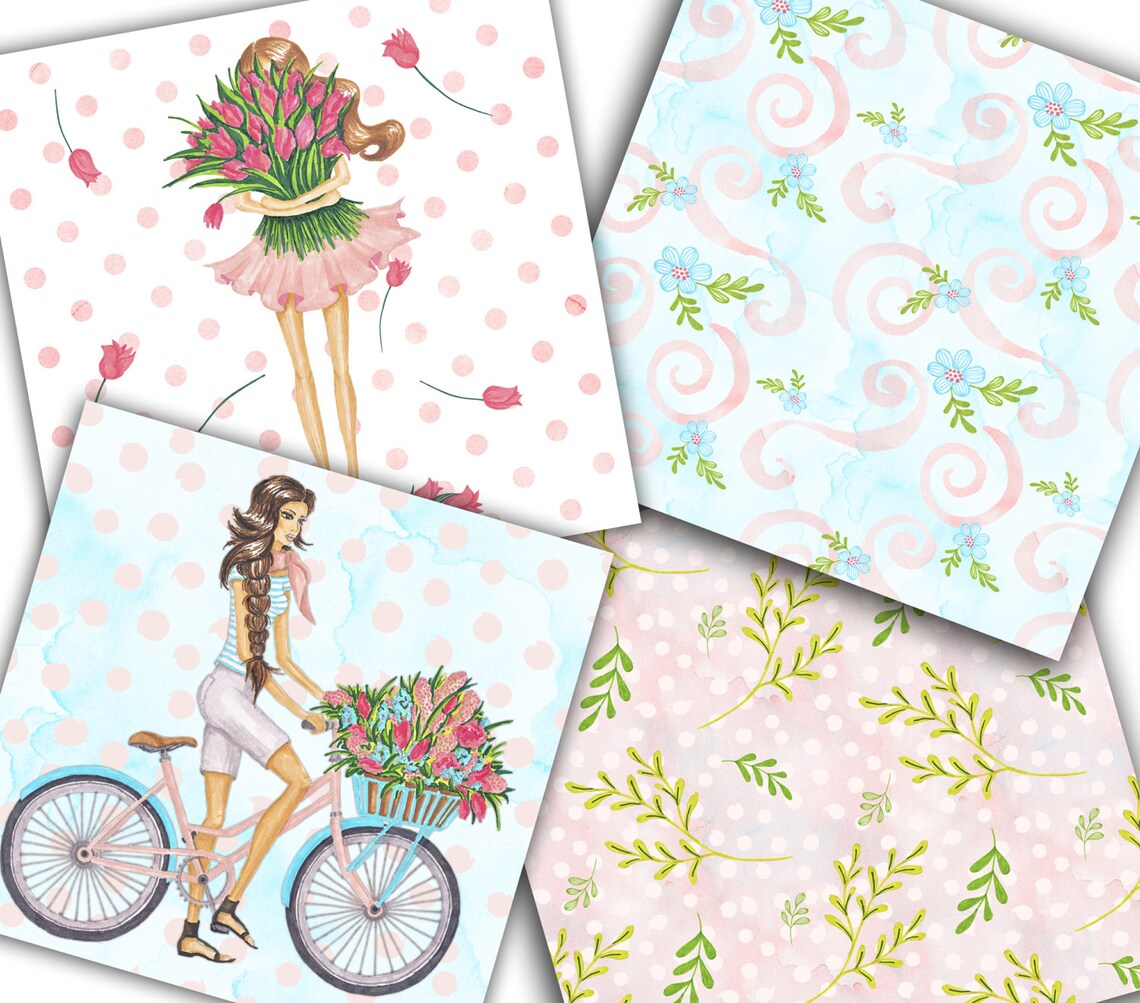 March Digital Paper Planner Graphics Seamless Pattern - Etsy