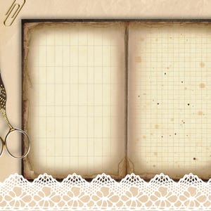 Vintage Graph Paper Kit, Printable Aged Grid Ephemera for Junk Journals ...
