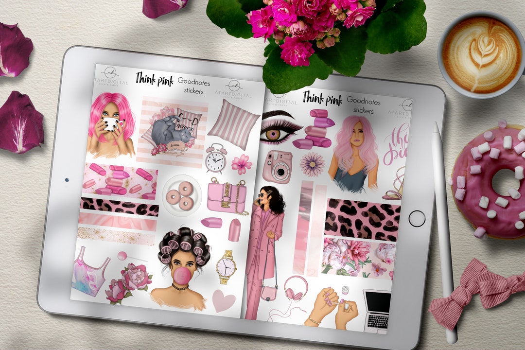 Goodnotes Stickers, Pink Goodnotes, Digital Planning, Digital Stickers ...