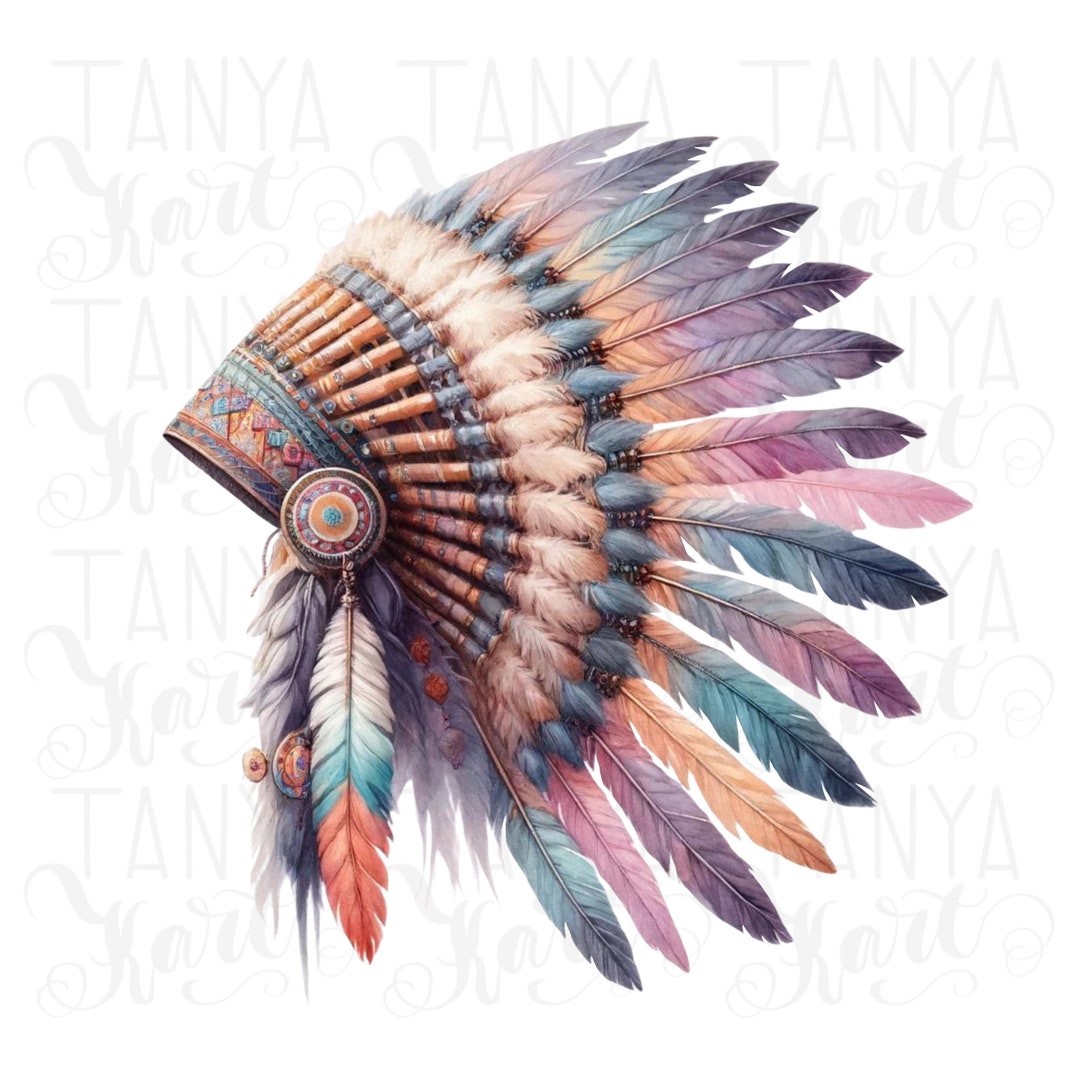 Digital Indian Headdress PNG, Native Owned Sublimation Print for ...
