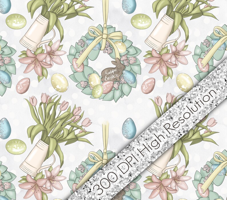 Easter Pattern Digital Papers Spring Patterns Planner - Etsy