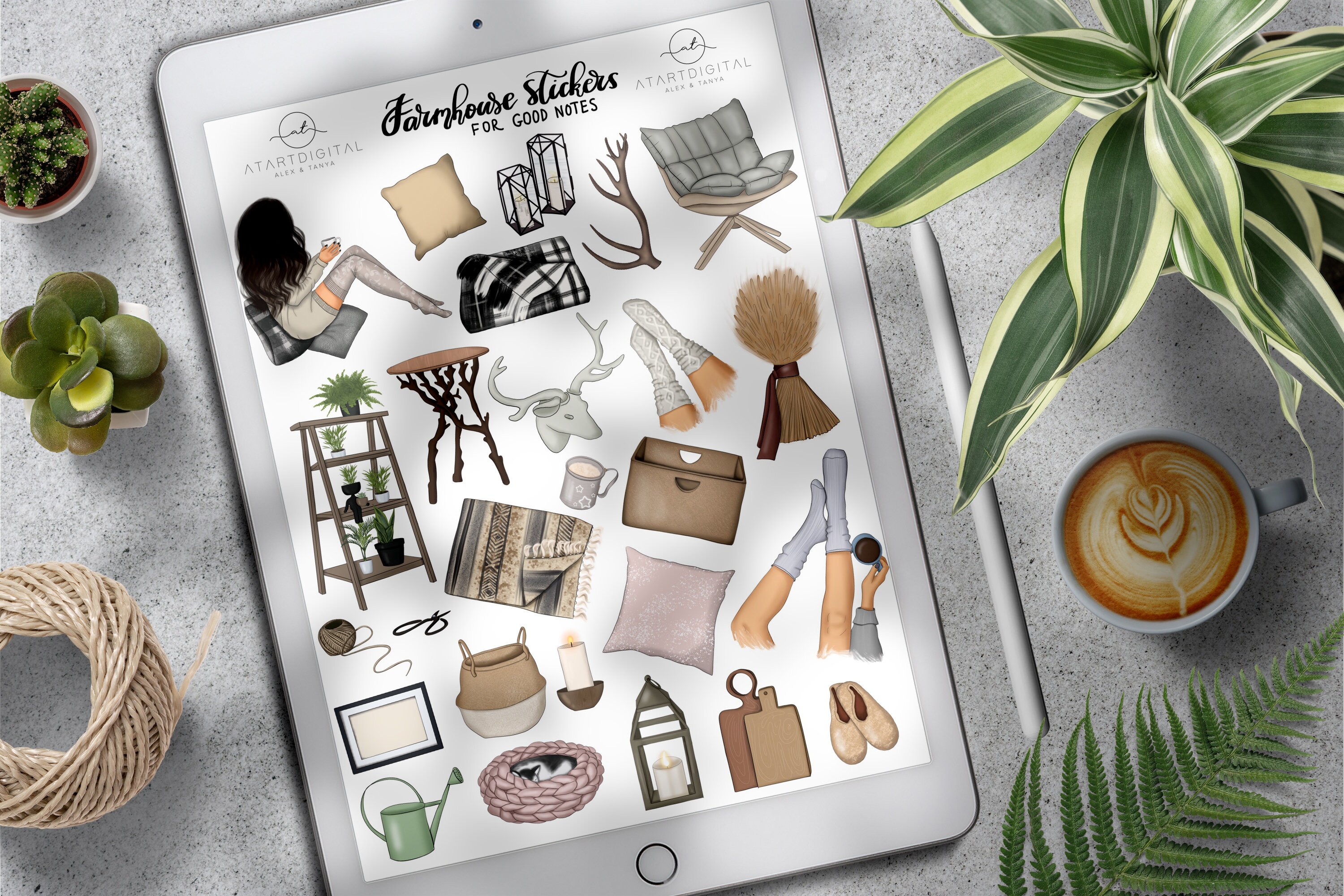 Farmhouse Digital Planner Stickers for Goodnotes Spring - Etsy