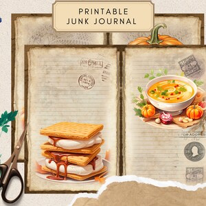 Autumn Junk Journal Kit, Digital Fall Scrapbook Paper, Pumpkin Spice ...