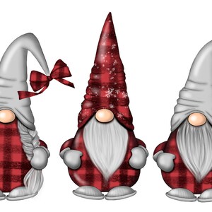 Buffalo Plaid Gnomes Winter Stickers for Christmas Planner, Red Family ...