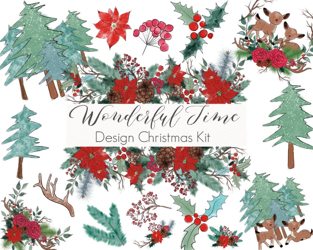 Winter Wonderland Watercolor Clipart Collection, Christmas Hand ...