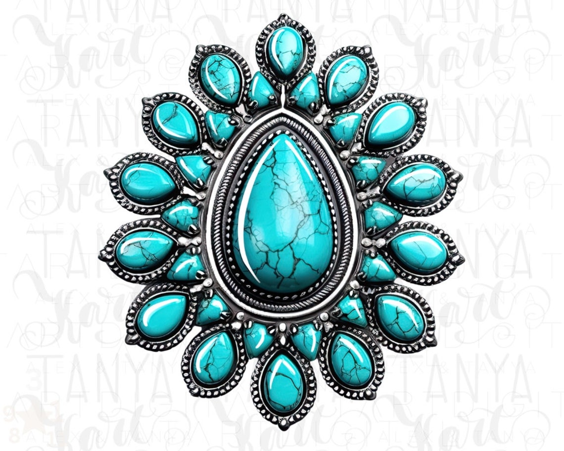 Turquoise Gemstone Jewelry PNG Instant Download | Blue Digital Download ...