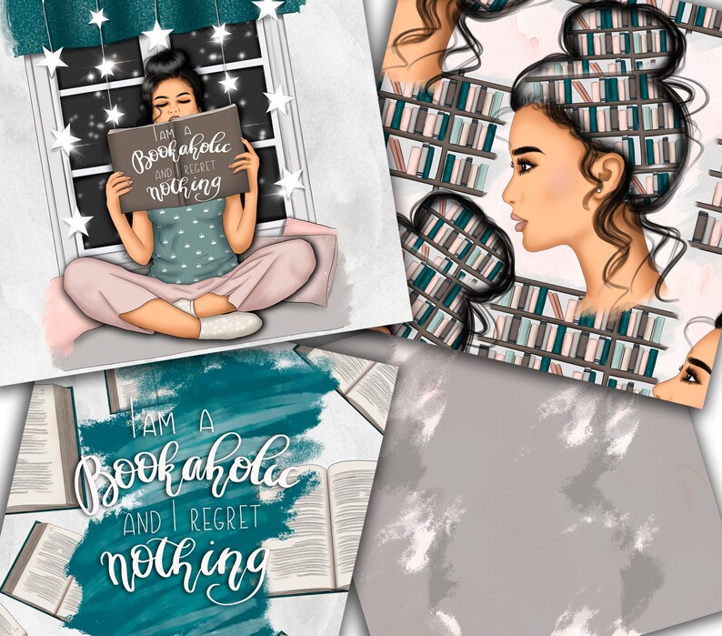 Book Digital Paper Pack for Commercial Use Bookish Surface - Etsy