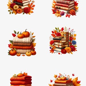 Cozy Fall Reading Clipart Set, Bookish Stickers, Planner Autumn Home ...