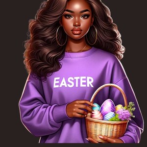 Black Girl Easter Clip Art Bundle | Spring Sublimation PNG, Digital ...
