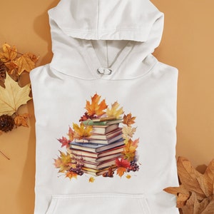 Fall Png Books, Watercolor Autumn Leaves: Digital Prints and ...