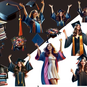 Graduation Clipart Bundle - School and College Graduate Clipart ...
