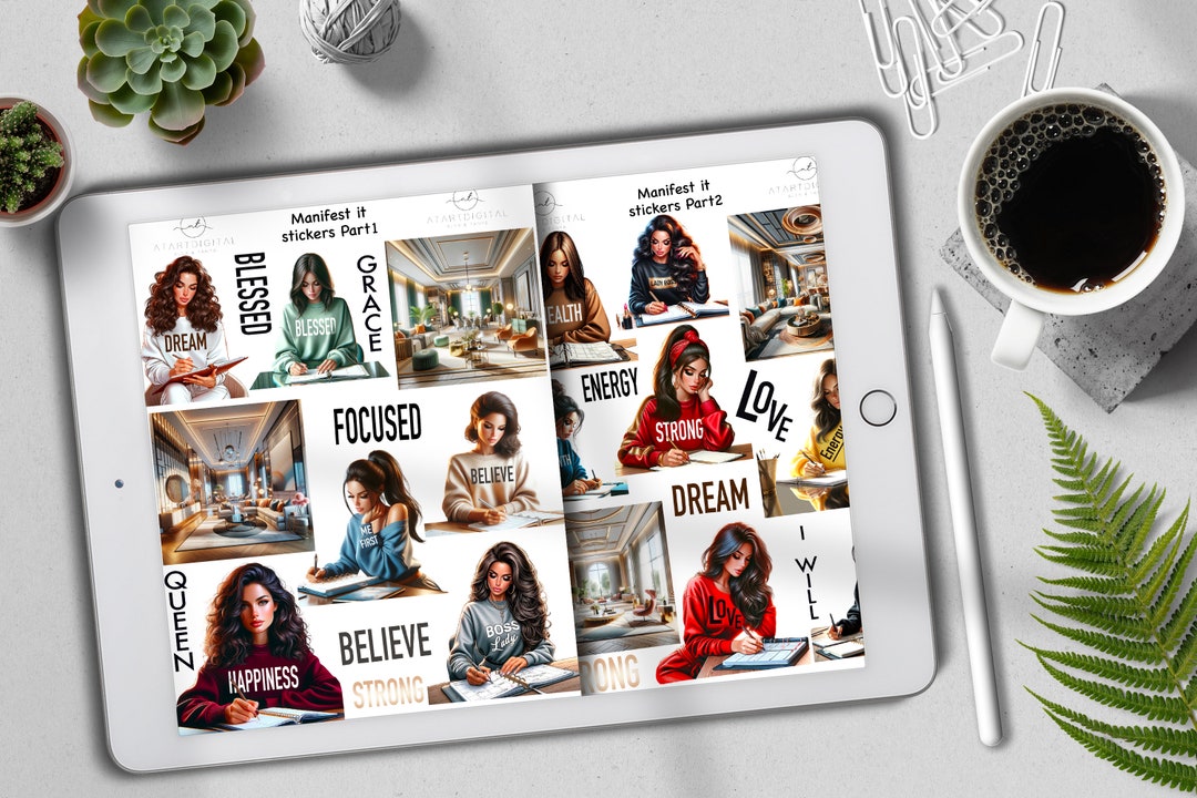 Woman Digital Stickers, Motivational Stickers, Manifest Girls, Planner ...