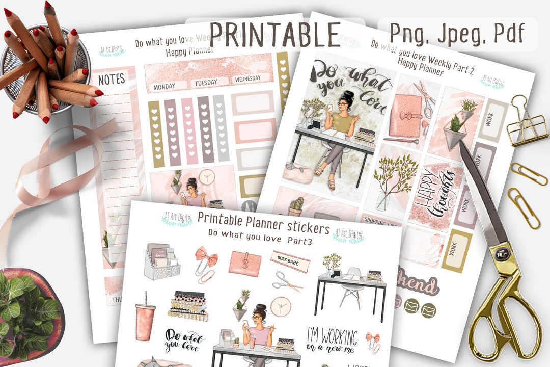 Happy Planner Stickers, Weekly Stickers, Planner Girl, Printable ...