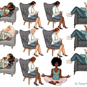 Mental Self Care Clipart, Mindfulness Planner Illustration, Yoga Png ...