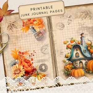 Autumn Junk Journal Printable Kit - Digital Downloads for Scrapbooking ...