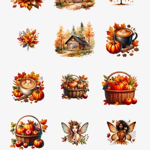 Autumn Fairy Clip Art Bundle, Thanksgiving Fantasy PNG File, Instant ...