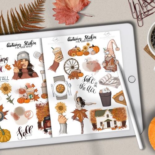 Fall Digital Planner Goodotes Stickers Ipad Planner Autumn - Etsy