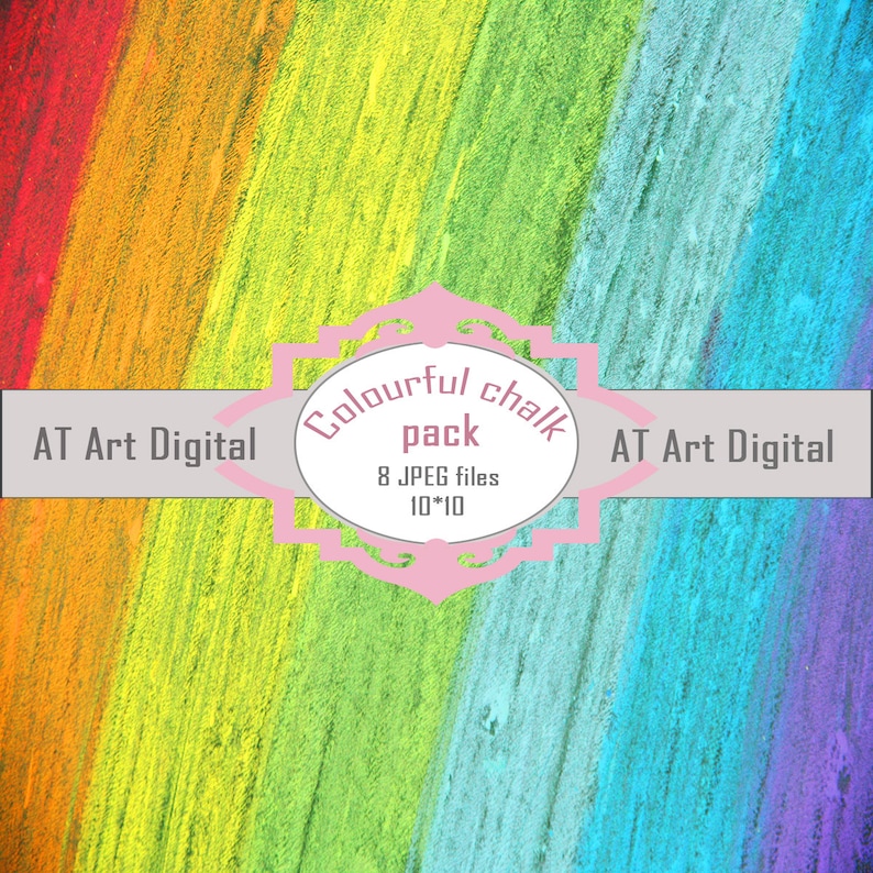 Colourful Chalk Photography Paper Digital Background | Etsy