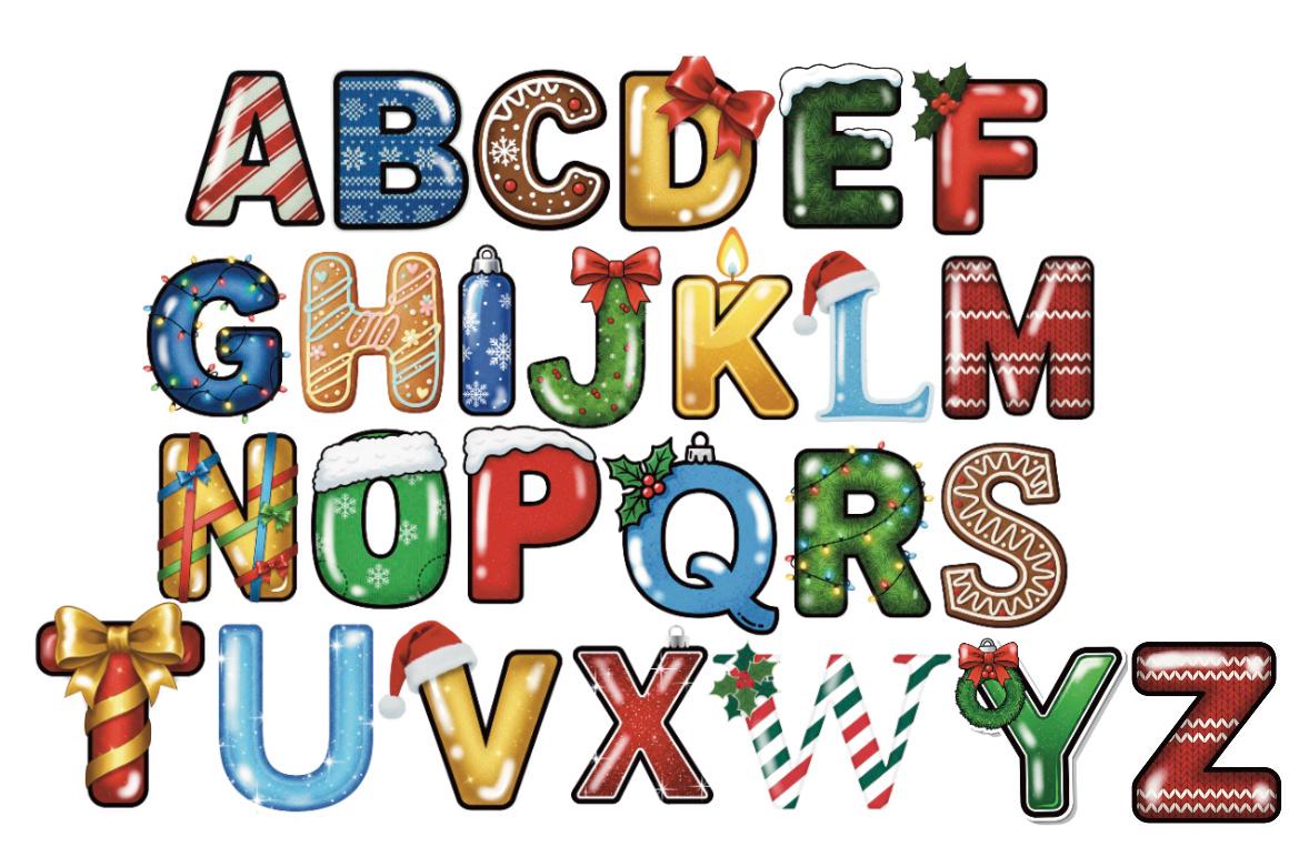 Christmas Alphabet and Numbers PNG Clipart: Christmas Letters, Holiday ...