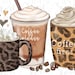 Leopard Texture, Coffee Please Image, Brown Coffee Cups, Hand Drawn ...