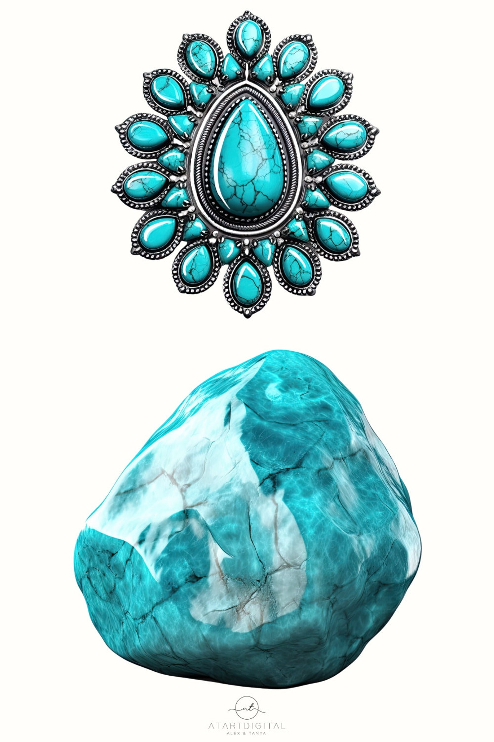 Turquoise Gemstone Png Clipart Digital Download for Commercial Use ...