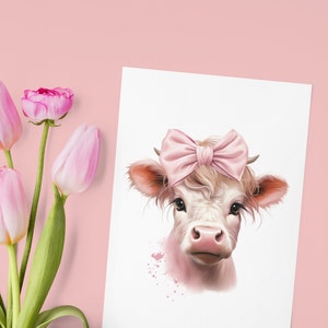 Little Pink Cow PNG Digital Download for Sublimation Prints and T-shirt ...