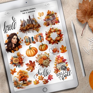 Autumn Digital Planner Stickers Pack for Goodnotes, Fall, Thanksgiving ...
