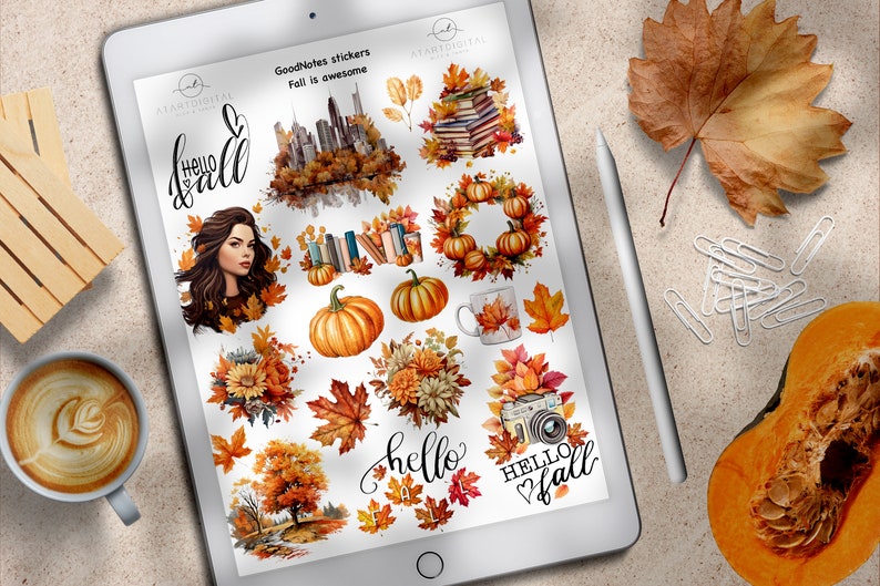 Autumn Digital Planner Stickers Pack for Goodnotes, Fall, Thanksgiving ...