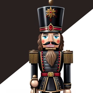 Christmas Clip Art Bundle: Red and Black Nutcracker PNG for Digital ...