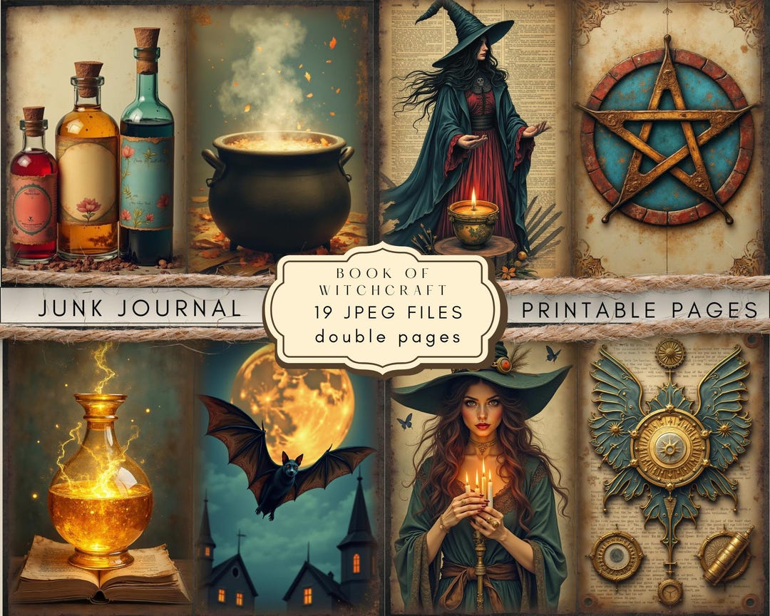 Witchy Printable Junk Journal Kit: Moon Magic, Occult Ephemera (19 ...