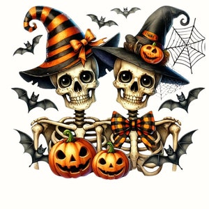 Bride and Groom Skeleton PNG Digital Downloads, Skeleton Couple Design ...