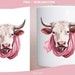 Pink Highland Cow PNG Digital Download Graphic Design Printable Cute ...