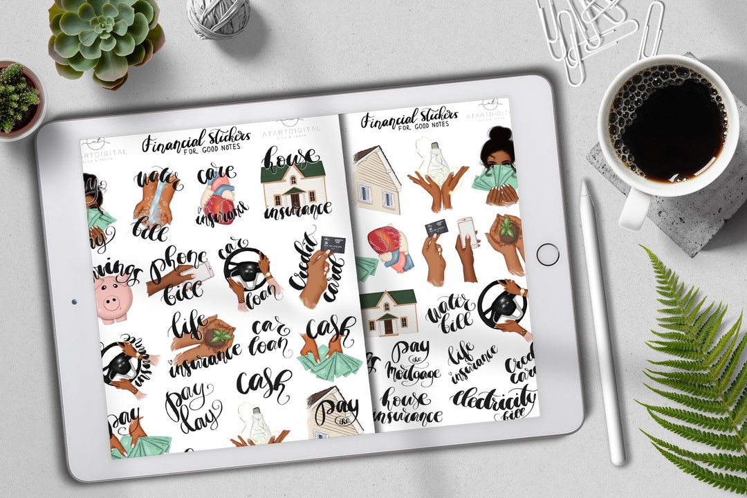 Financial Digital Stickers for Goodnotes Kit, Digital Planning, Money ...