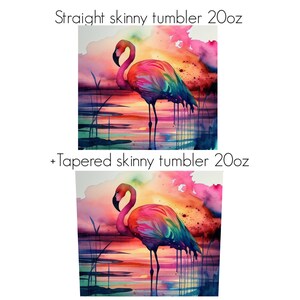 Flamingo Tumbler, Alcohol Ink Tumbler, Watercolor Texture, Skinny ...