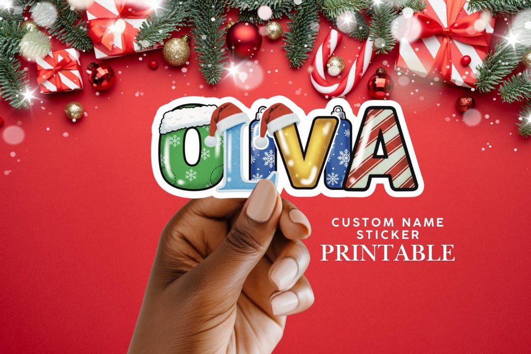 Personalized Christmas Labels, Custom Name Tag for Gift Boxes , Name ...