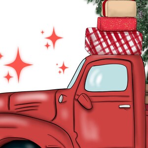 Red Christmas Tree Truck, Sublimation Design, Christmas Car Png, Santa ...
