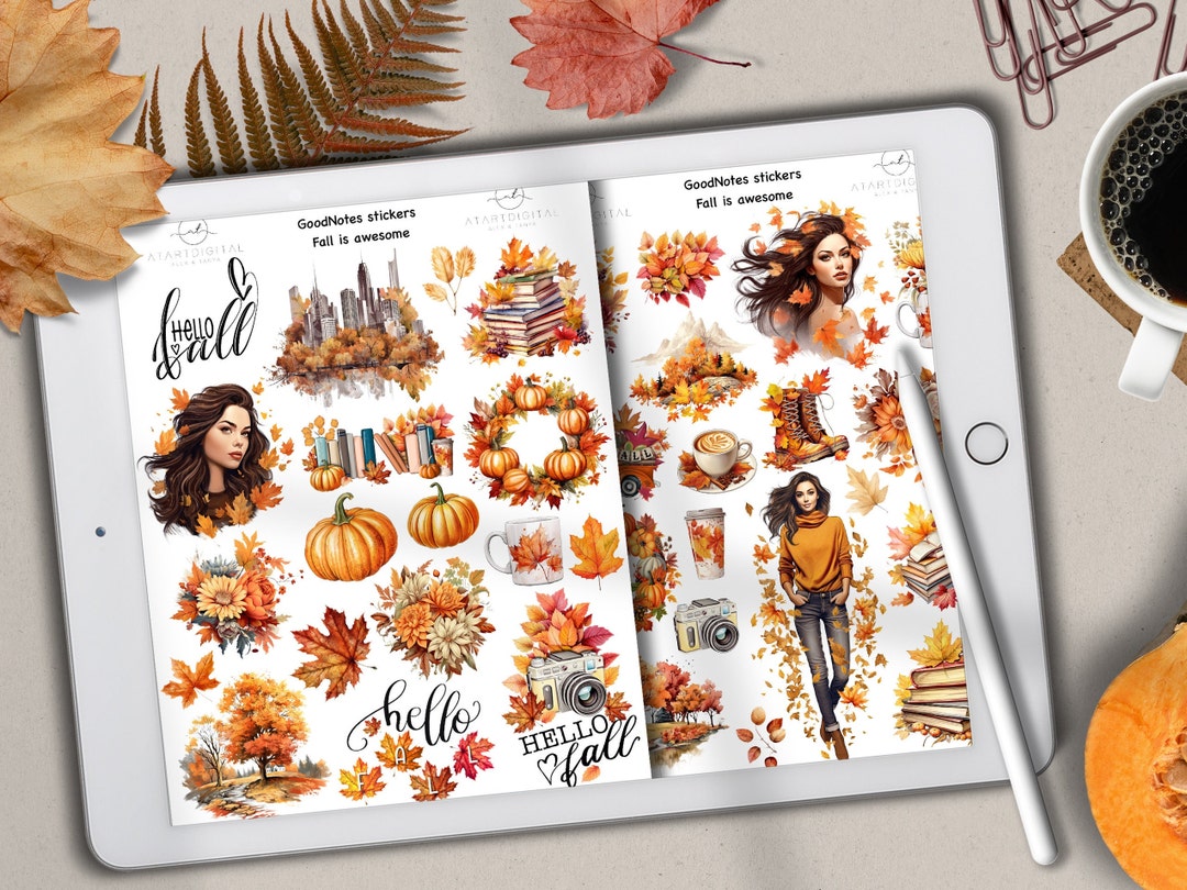 Autumn Digital Planner Stickers Pack for Goodnotes, Fall, Thanksgiving ...
