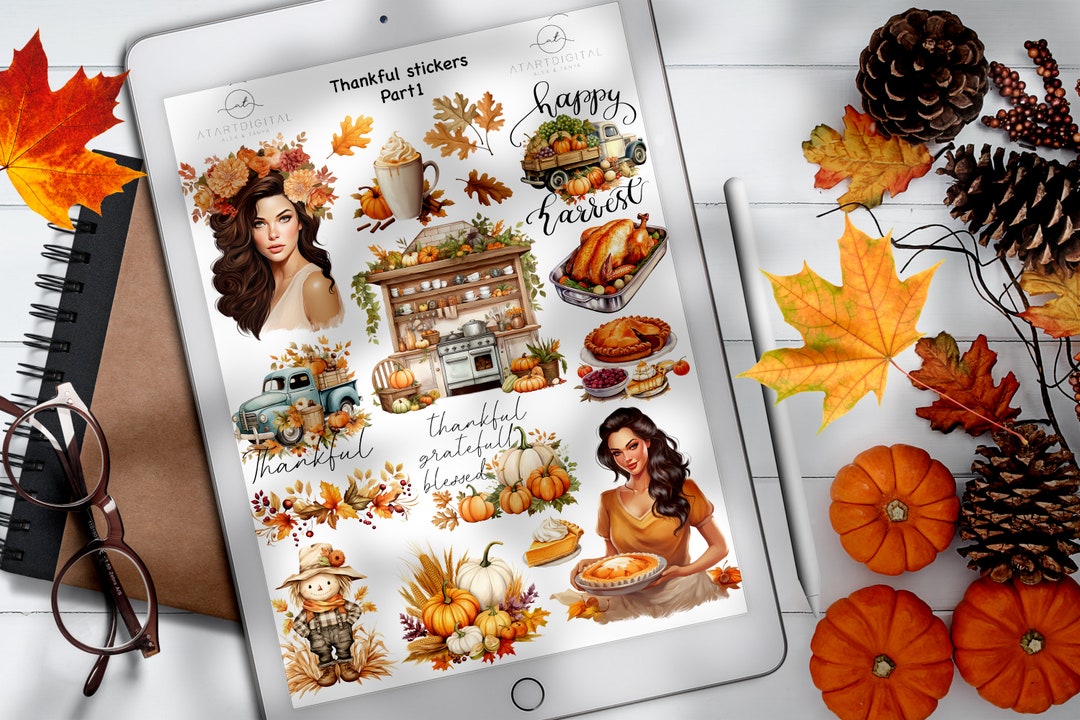 Thankful Stickers for Digital Planners | Goodnotes, Notability | Autumn ...