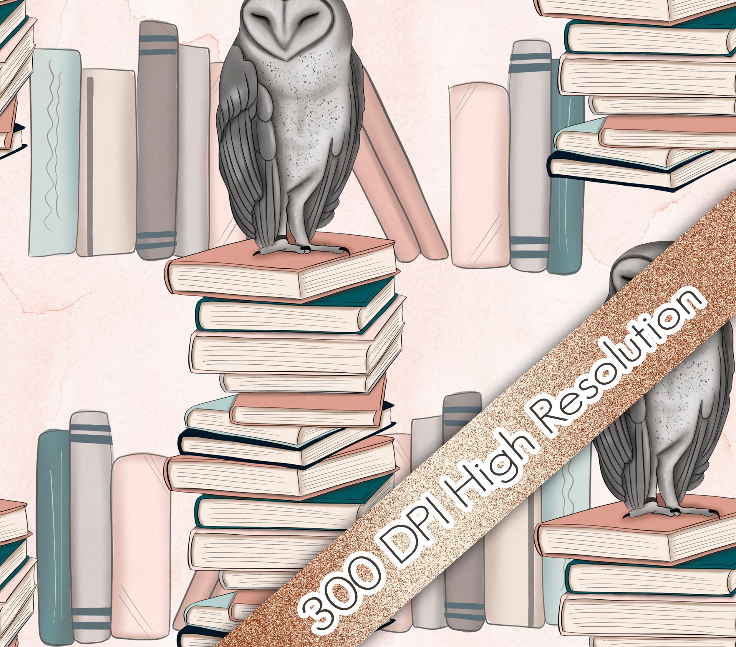 Book Digital Paper for Commercial Use, My Bookworm Life, Surface Design ...