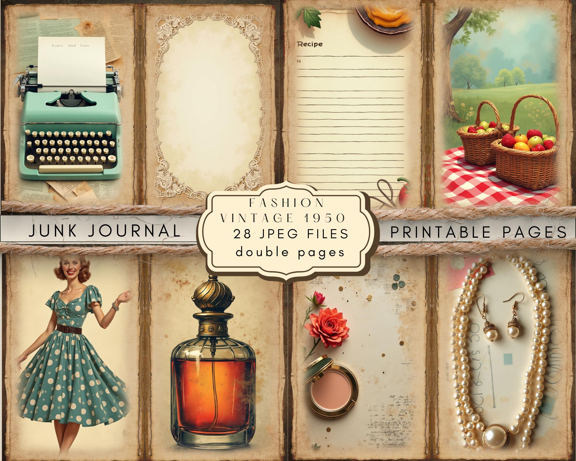 1950s Fashion Junk Journal Kit: Retro Vogue Ephemera (digital Download ...