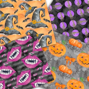 Watercolor Digital Paper, Halloween Digital Paper, Holidays Digital ...