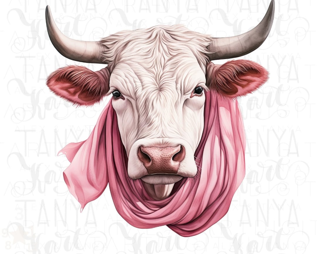 Pink Highland Cow PNG | Digital Download | Graphic Design | | Printable ...