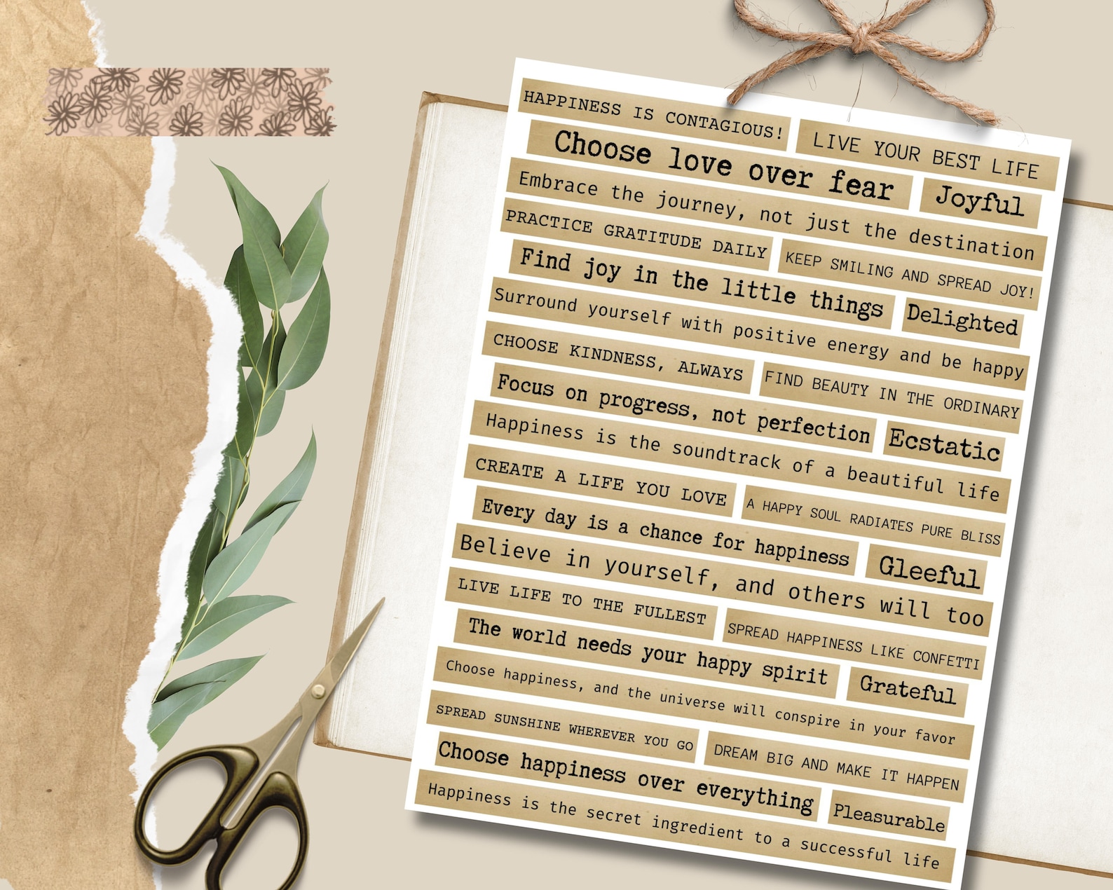 Printable Motivational Inspirational Phrase Stickers for Junk Journal ...