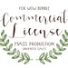Commercial License Mass Production Unlimited Sales Product - Etsy