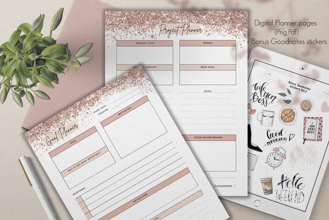 Project Digital Page, Goodnotes Planner, Goal Digital Planner Page ...
