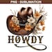 Western Howdy PNG Sublimation Design Download - Cowboy Hat With Flowers ...
