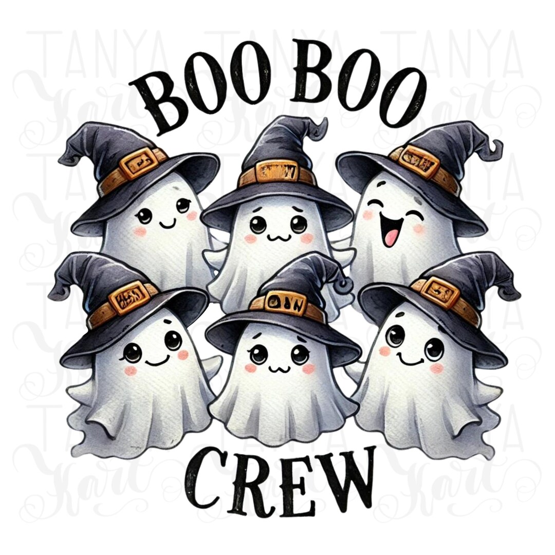 Boo Boo Crew PNG for Creative Card Making, Instant Download, Cute Ghost ...