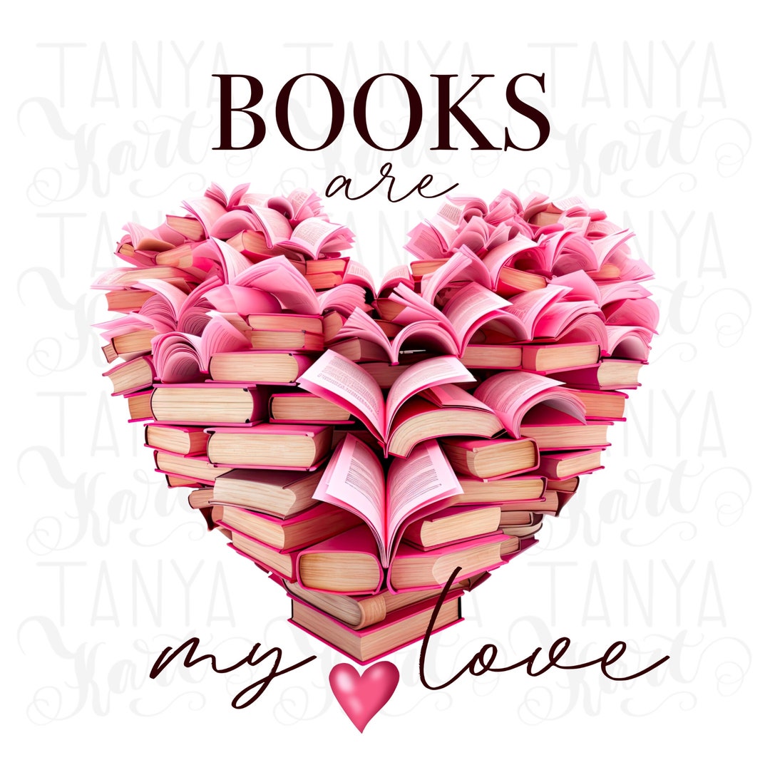 Books Are My Love, Pink Heart for Valentine's Stickers & Book Lover ...