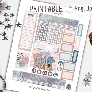 Weekly Kit, Winter Stickers, Life Planner Kit, Winter Printable ...
