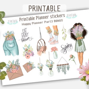 Happy Planner Stickers, Spring Stickers, Weekly Stickers, Floral ...